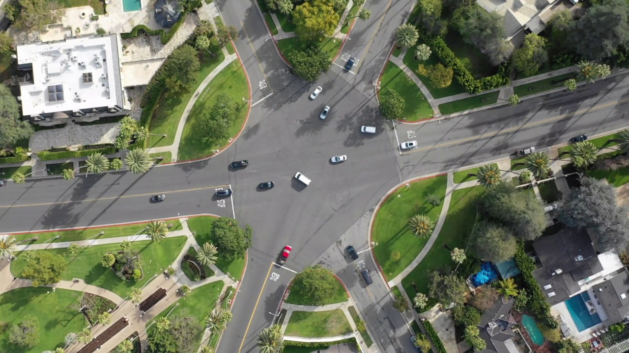 Beverly Hills Intersection via Drone - YouTube