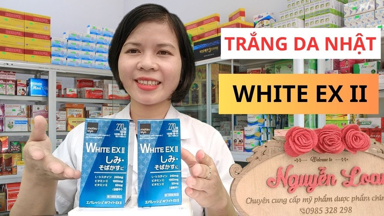 Review Viên uống trắng da trị nám Nhật Bản White EX II chính hãng - YouTube