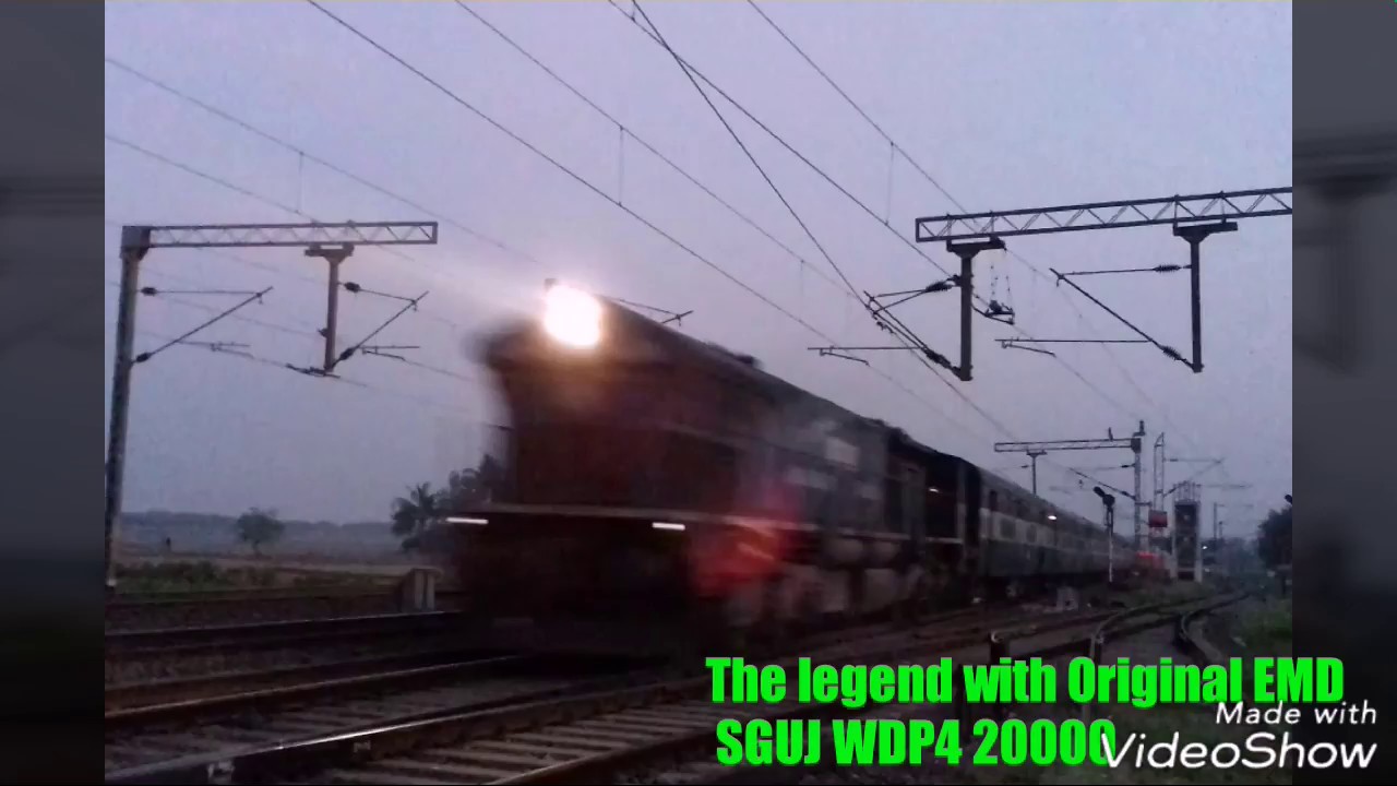 First EMD SGUJ WDP4 20000 at full speed HWH-GHY Saraighat Express - YouTube