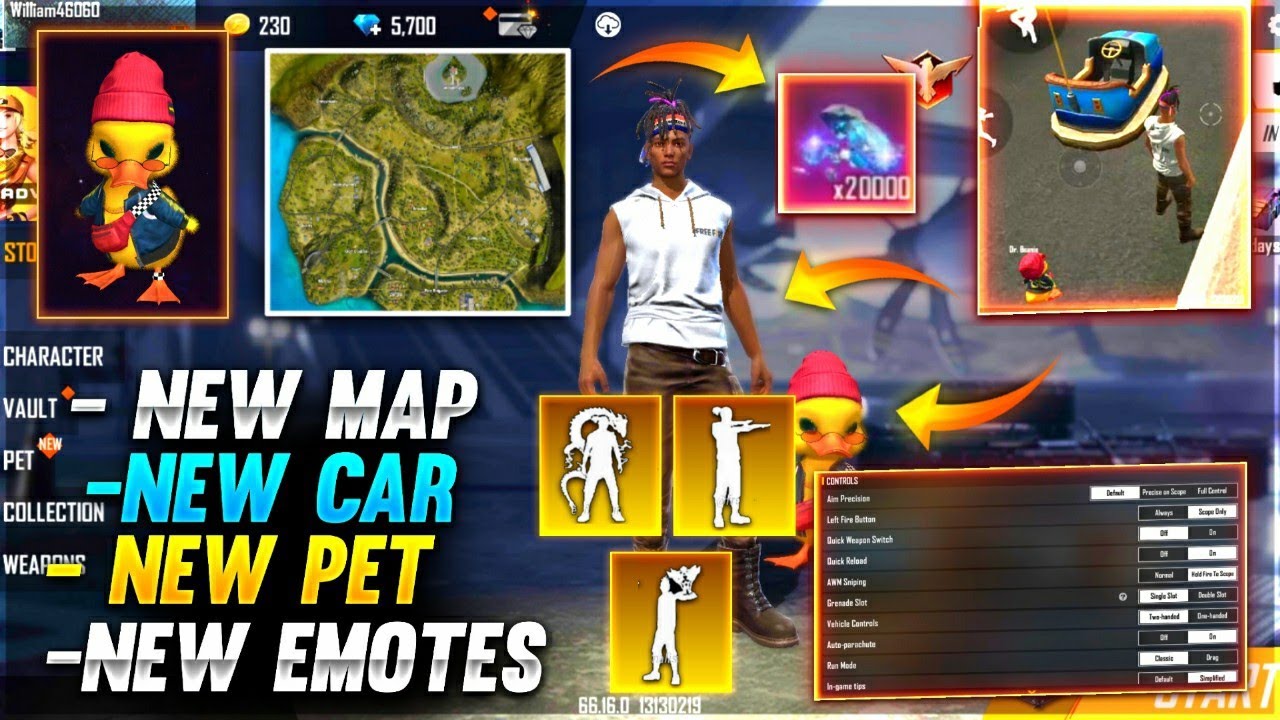 FREE FIRE ALL NEW UPDATE|NEW MAP,NEW SETTINGS-Garena free fire - YouTube