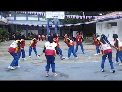 KerenBanget Senam Cuci Tangan PMR Wira SMA 3 Kota Palu Tim 2 dalam rangka kegiatan Cross Coutry Ke-X
