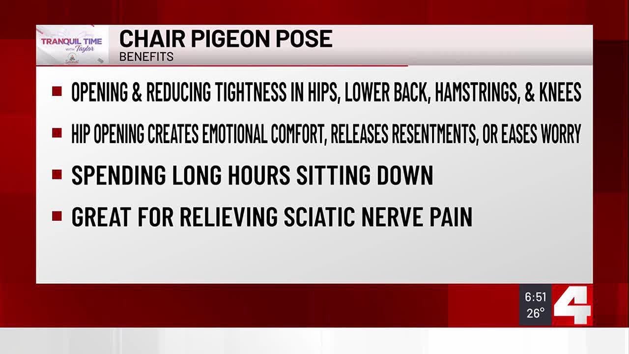 Tranquil Time with Taylor: Chair Pigeon Pose - YouTube