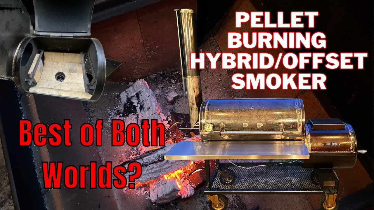 Custom Hybrid Offset Pellet Smoker - YouTube