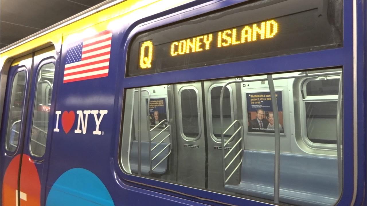 NYC Subway: Coney Island-bound R160 (Q) Leaving 96th St-2nd Ave (Wrapped Set-S2 Tk) - YouTube