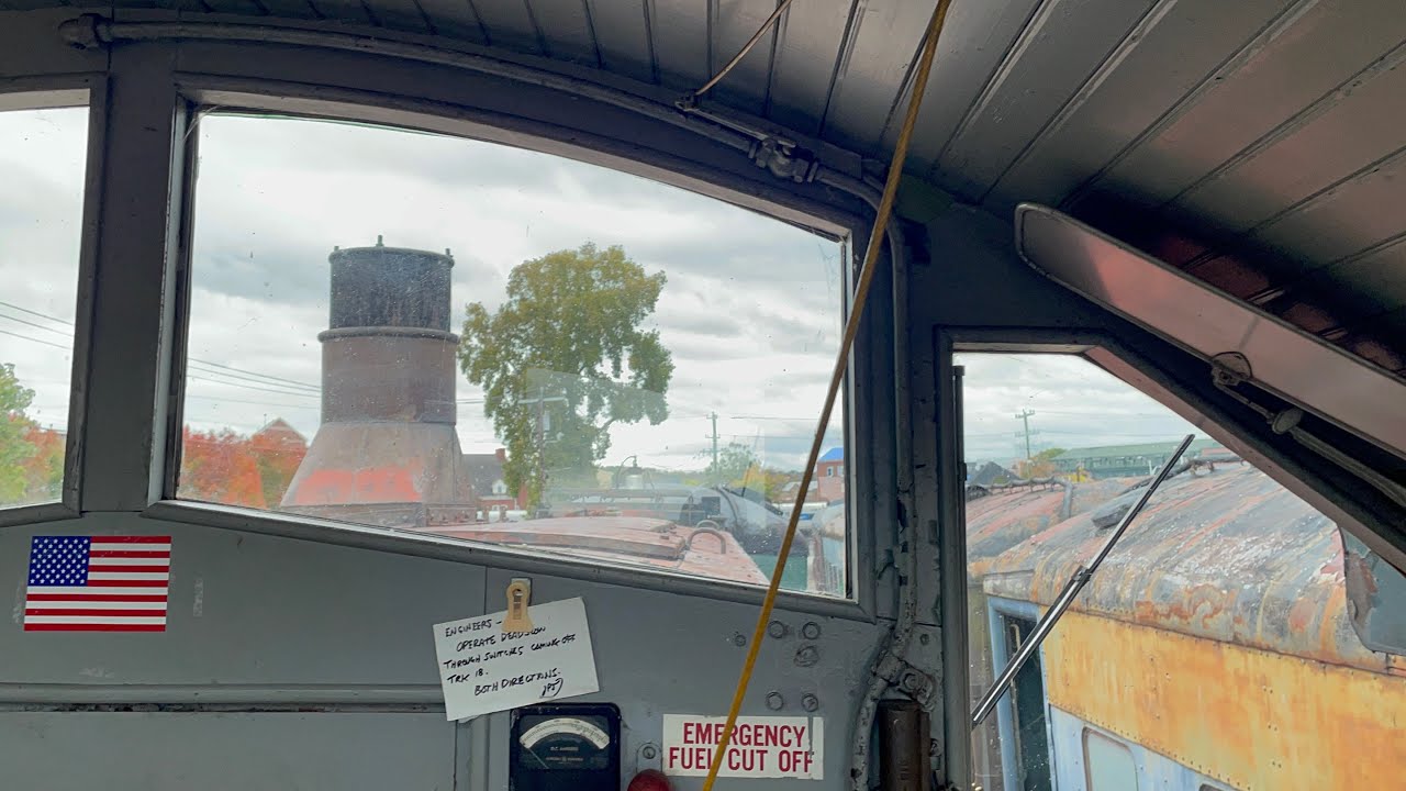 In the cab or a running Alco RS1 locomotive and seeing the running ...