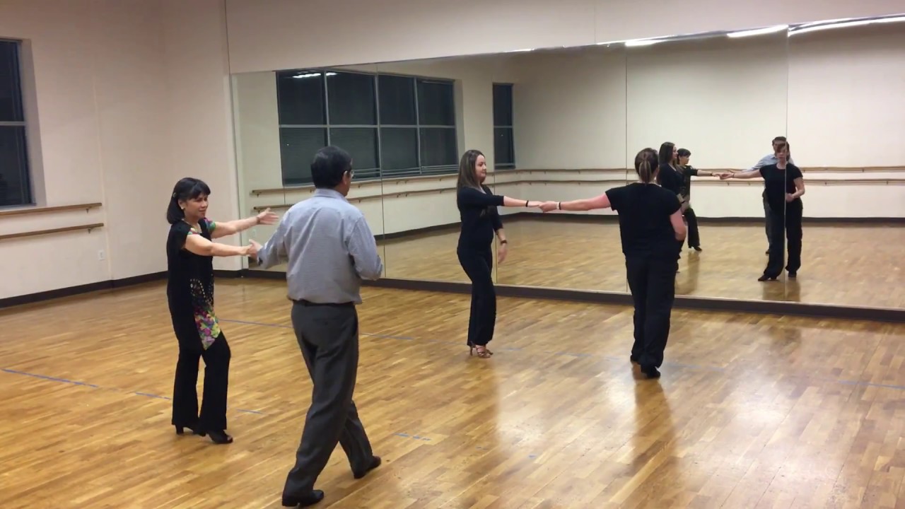 Silver Rumba Class- open hip twist, fan, rope spin - YouTube