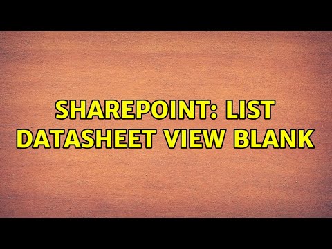 Sharepoint: List Datasheet view blank (4 Solutions!!) - YouTube
