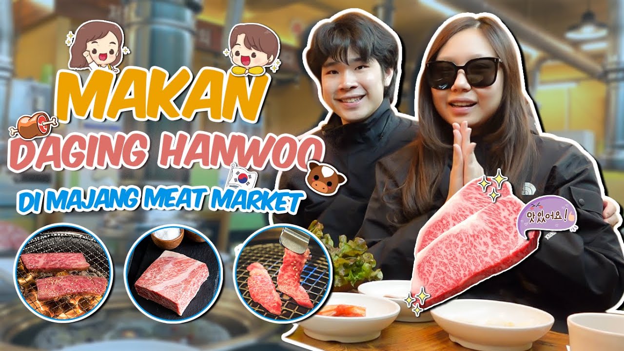 MUKBANG DAGING SAPI HANWOO PANGGANG DI PASAR DAGING KOREA! - YouTube