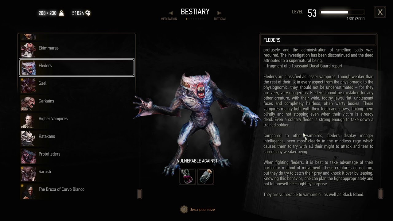 The Witcher 3: Bestiary: Vampires: Fleders - YouTube