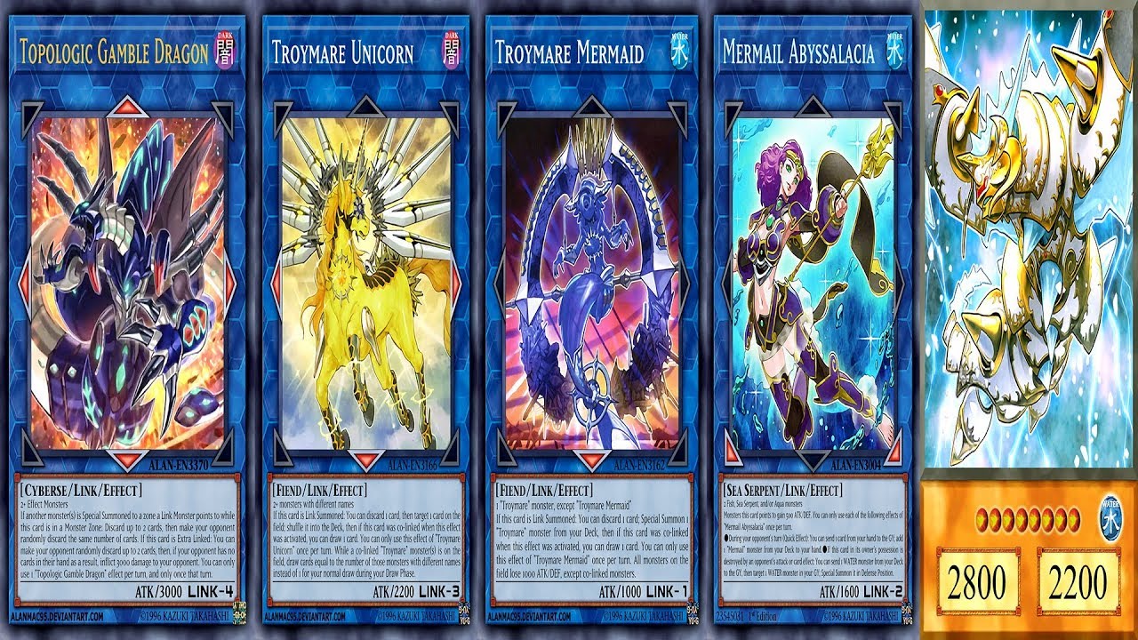YGOPRO Links Topologic Gamble Dragon Troymare Deck Mermail Abyssalacia ...