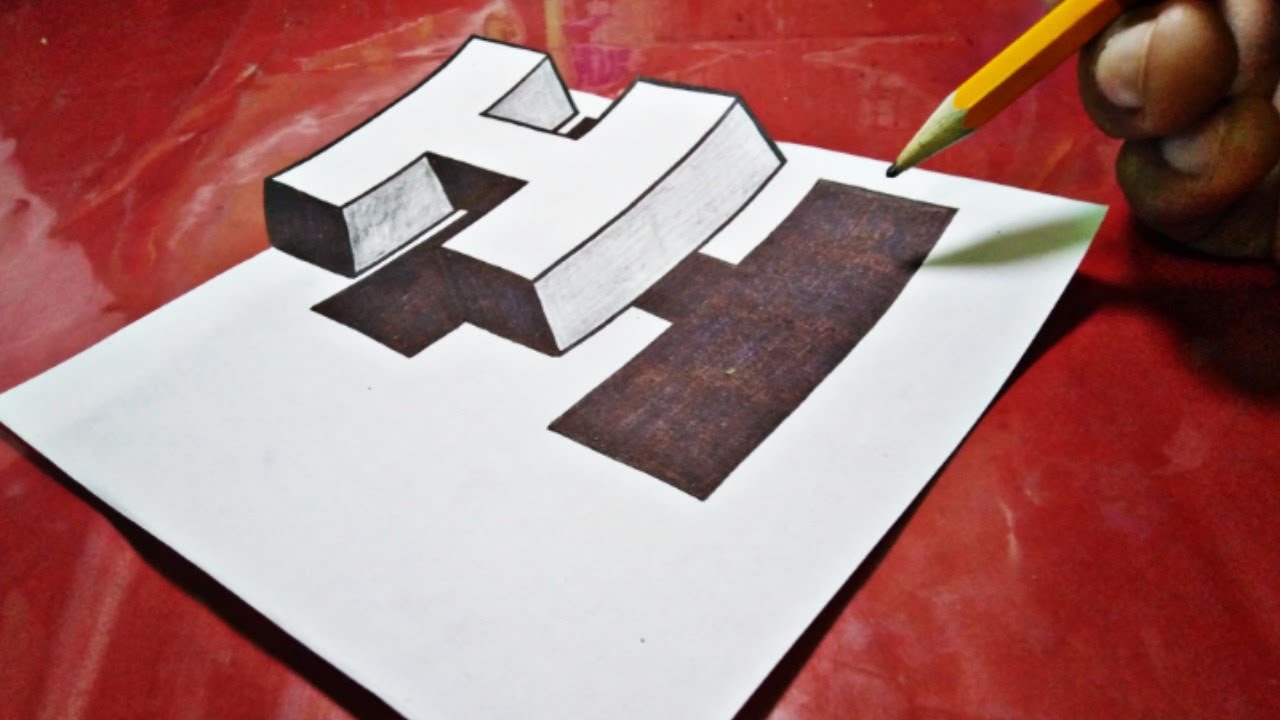 VERY EASY! OPTICAL ILLUSION TO DRAW | FLOATING LETTER - YouTube