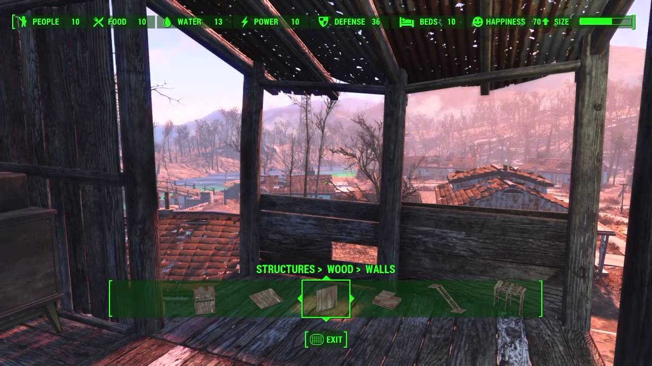 Fallout 4: how to make a window/balcony (wood) - YouTube