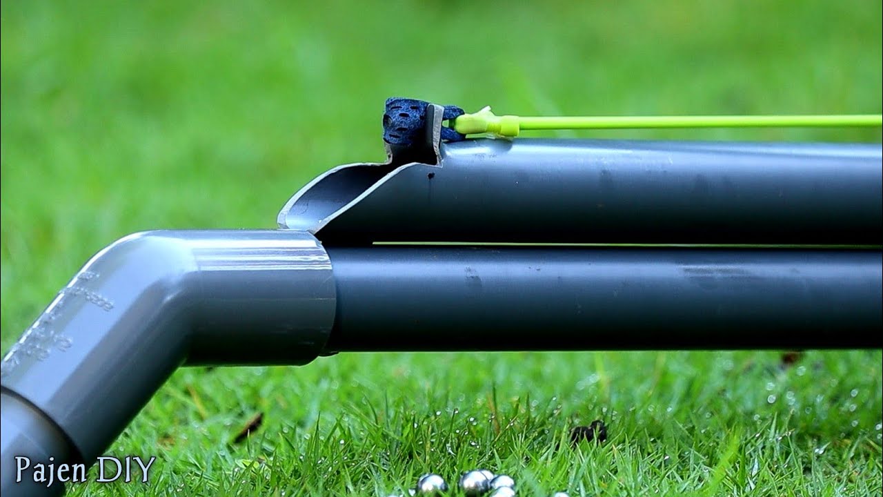 DIY Slingshot - Easy To Make Simple Trigger A Powerful PVC Slingshot ...