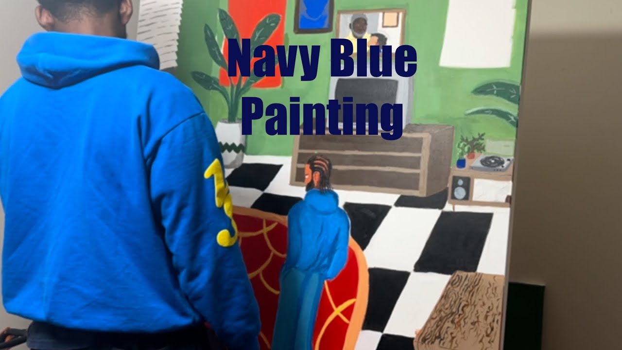 Painting Sage Elsesser (Navy Blue) - YouTube