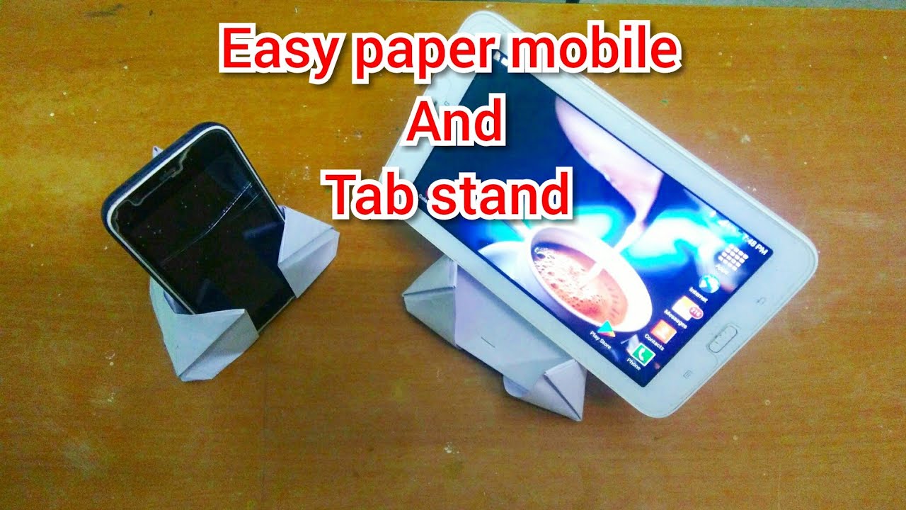 How to make easy paper mobile stand | without glue - YouTube