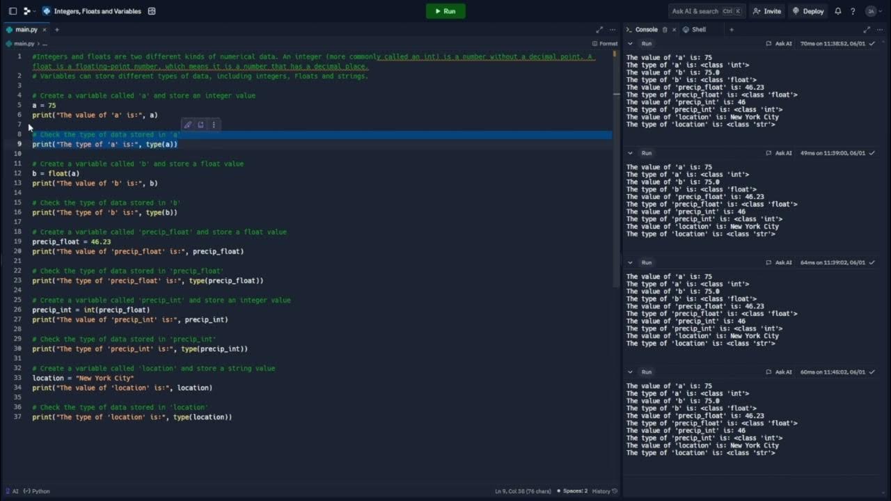 GET INTO PYTHON!!! | INTEGERS, FLOATS AND VARIABLES - YouTube