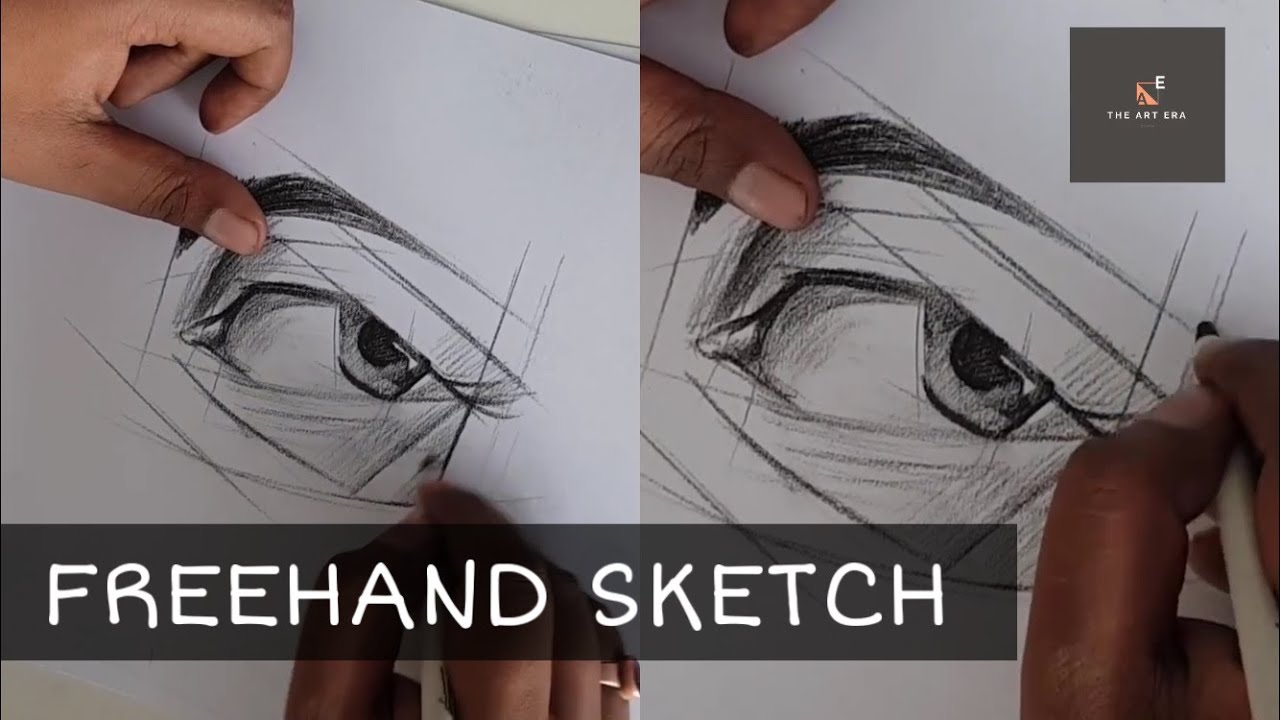 Eye drawing using one pencil #Art challenge - YouTube