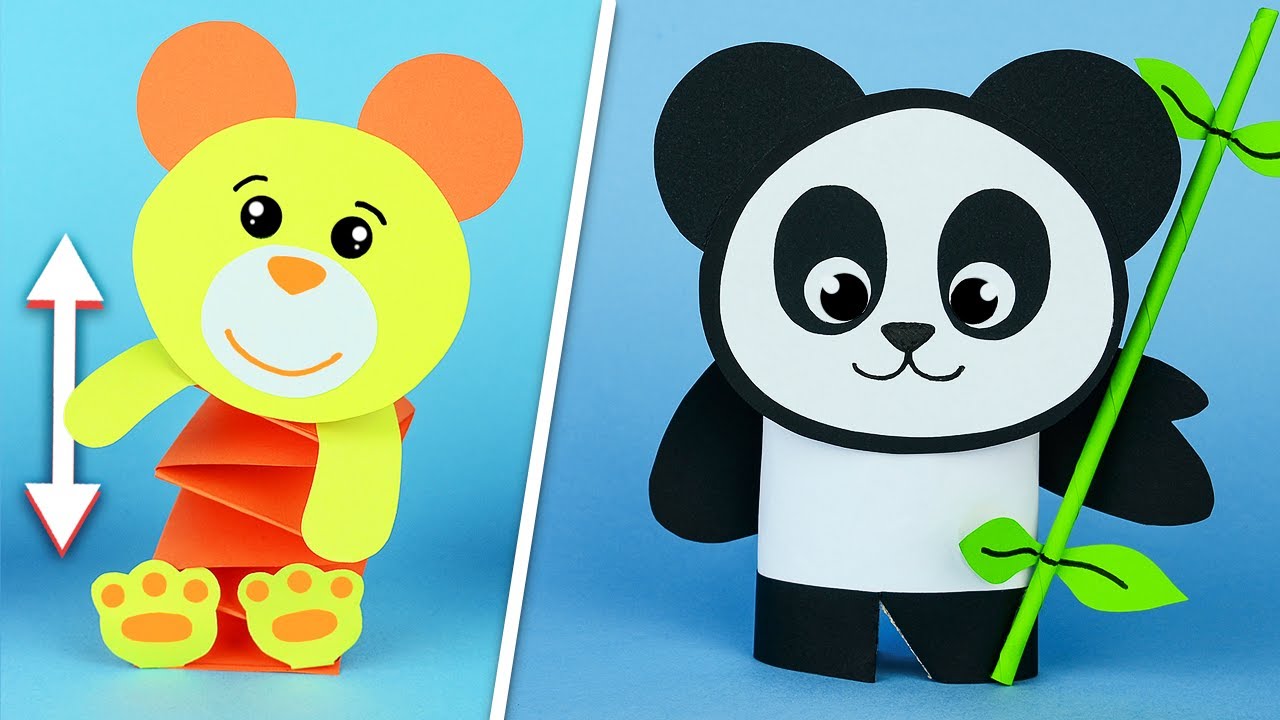 5 Animal Craft Ideas | Easy Animal Crafts With Paper - YouTube