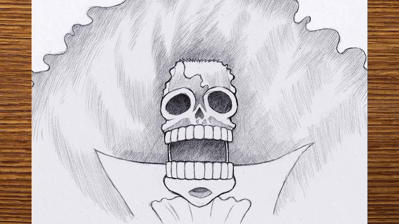 Anime sketch | how to draw Brook - [One Piece] | step by step easy ...