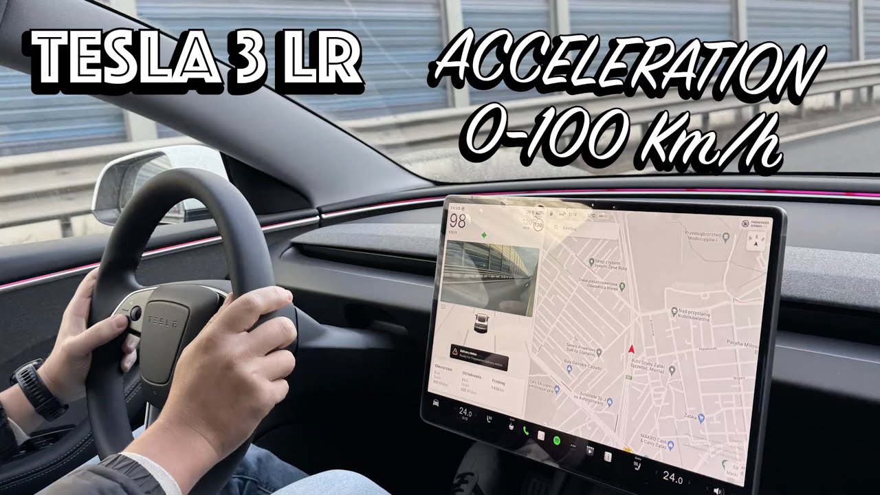 Tesla Model 3 LR acceleration 0-100 km/h - YouTube