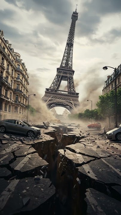 When the Eiffel Tower Collapsed in Chaos A terrifying AI simulation of a megaquake in Paris ...