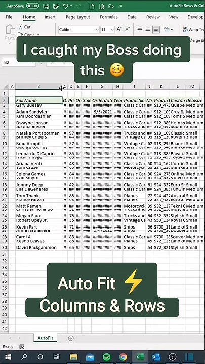 Auto Fit Columns & Rows in Excel ⚡ #exceltips #exceltricks #shorts - YouTube