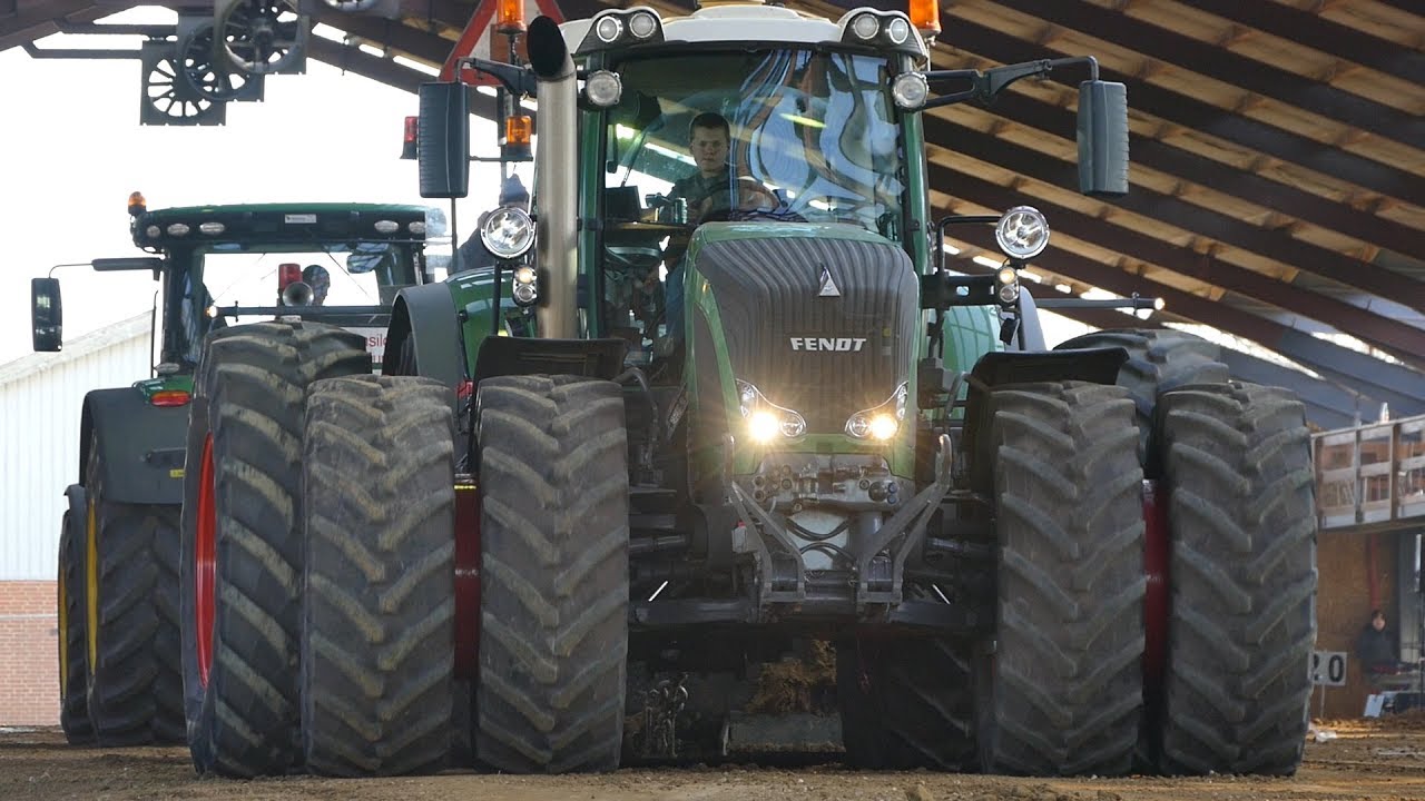 Fendt 936 Vario "8-Wheeled-Monster" Pulling a Heavy Sledge at Borris ...