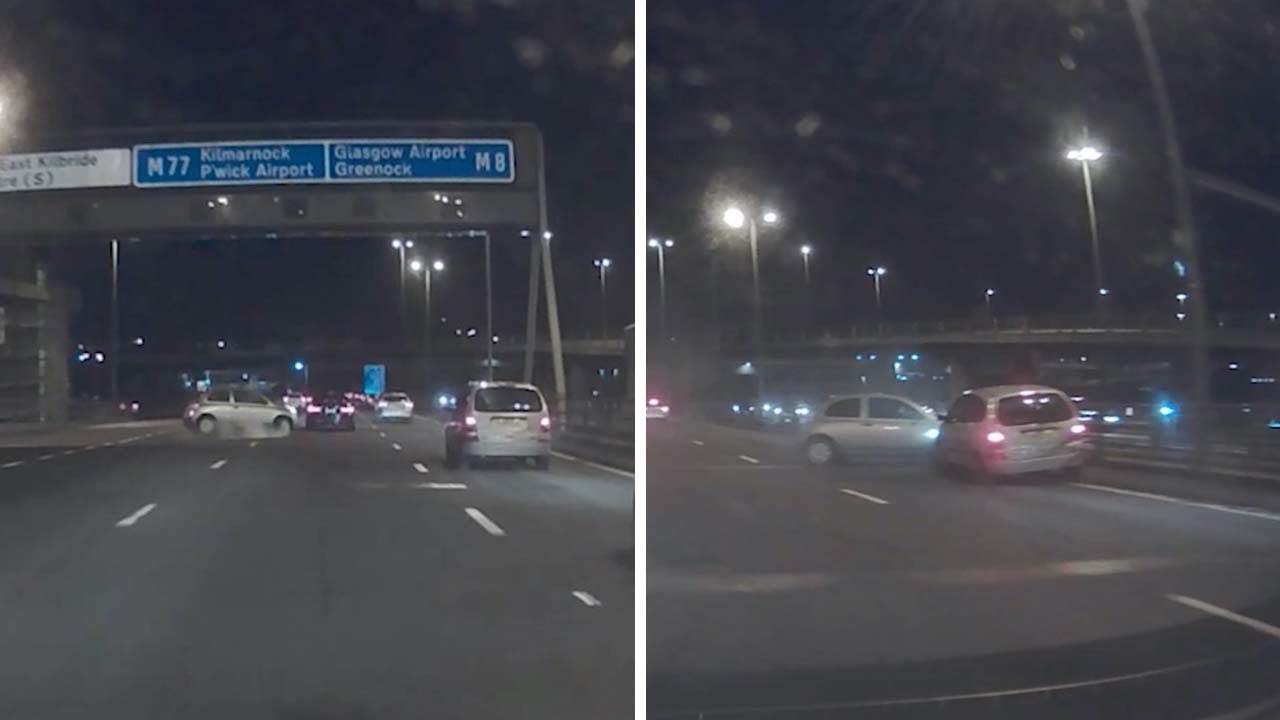 Car Spins Out Of Control On Motorway - YouTube