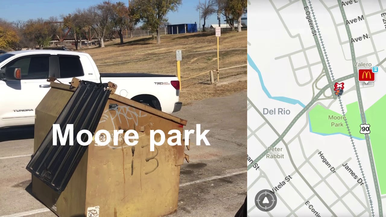 A walk around Moore Park in Del Rio Texas. The San Felipe creek runs ...