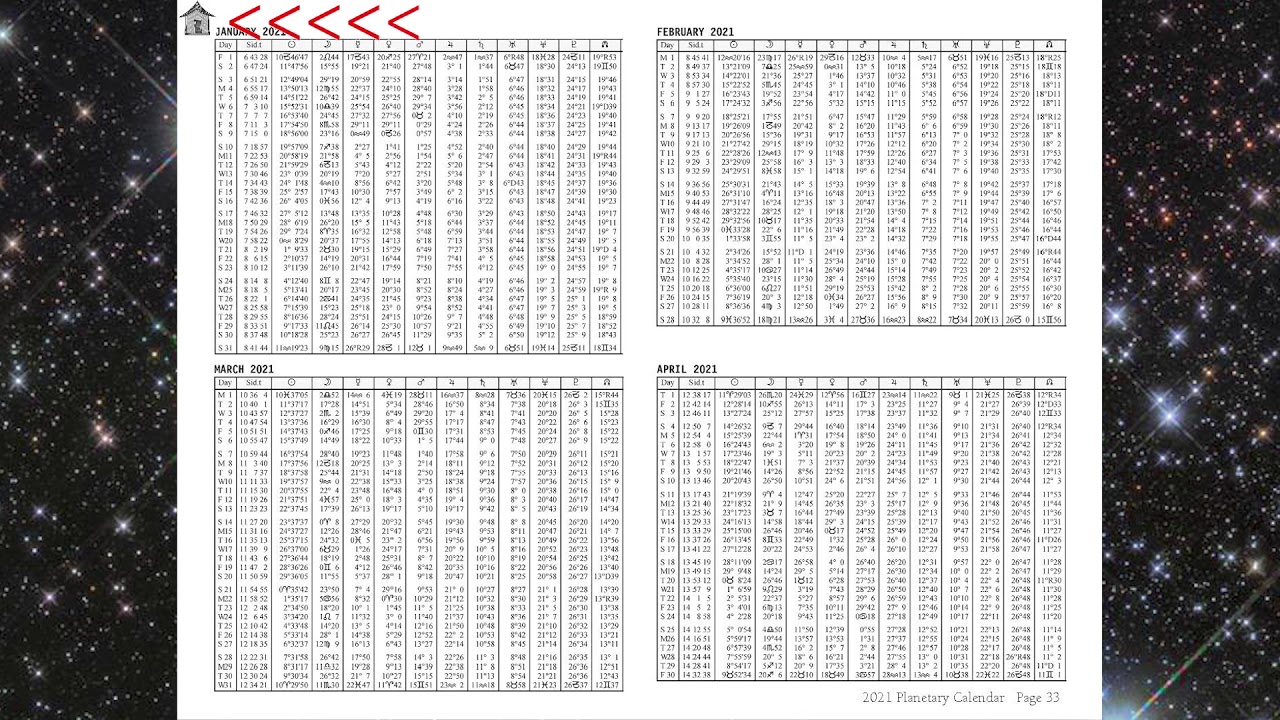 Planetary Calendar Digital Version Instructions - YouTube