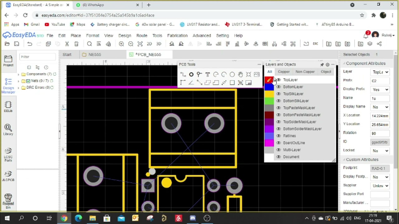 Creating a PCB layout using EasyEDA - YouTube