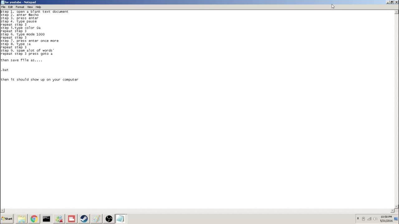 basic matrix batch file - YouTube