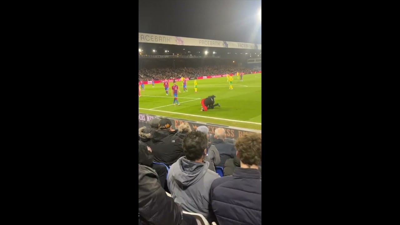 Fun for Fans as Pitch Invader Tackled at Premier League Match - YouTube