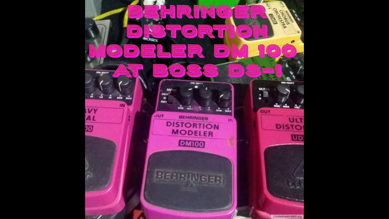 Behringer Distortion Modeler DM100 at Boss DS-1 Guitar Pedal Mode - YouTube