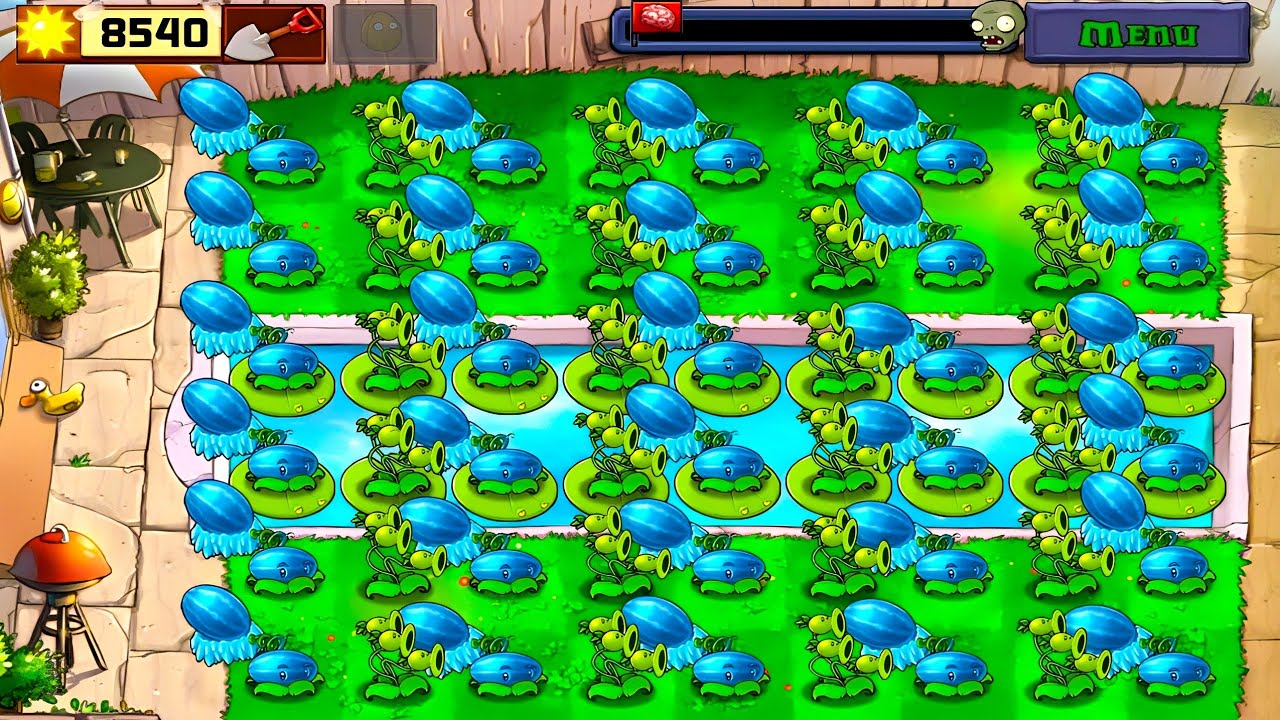 PVZ : *THREEPEATER and WINTER-MELON MEGA COMBO VS ALL ZOMBIES* | Pvz ...