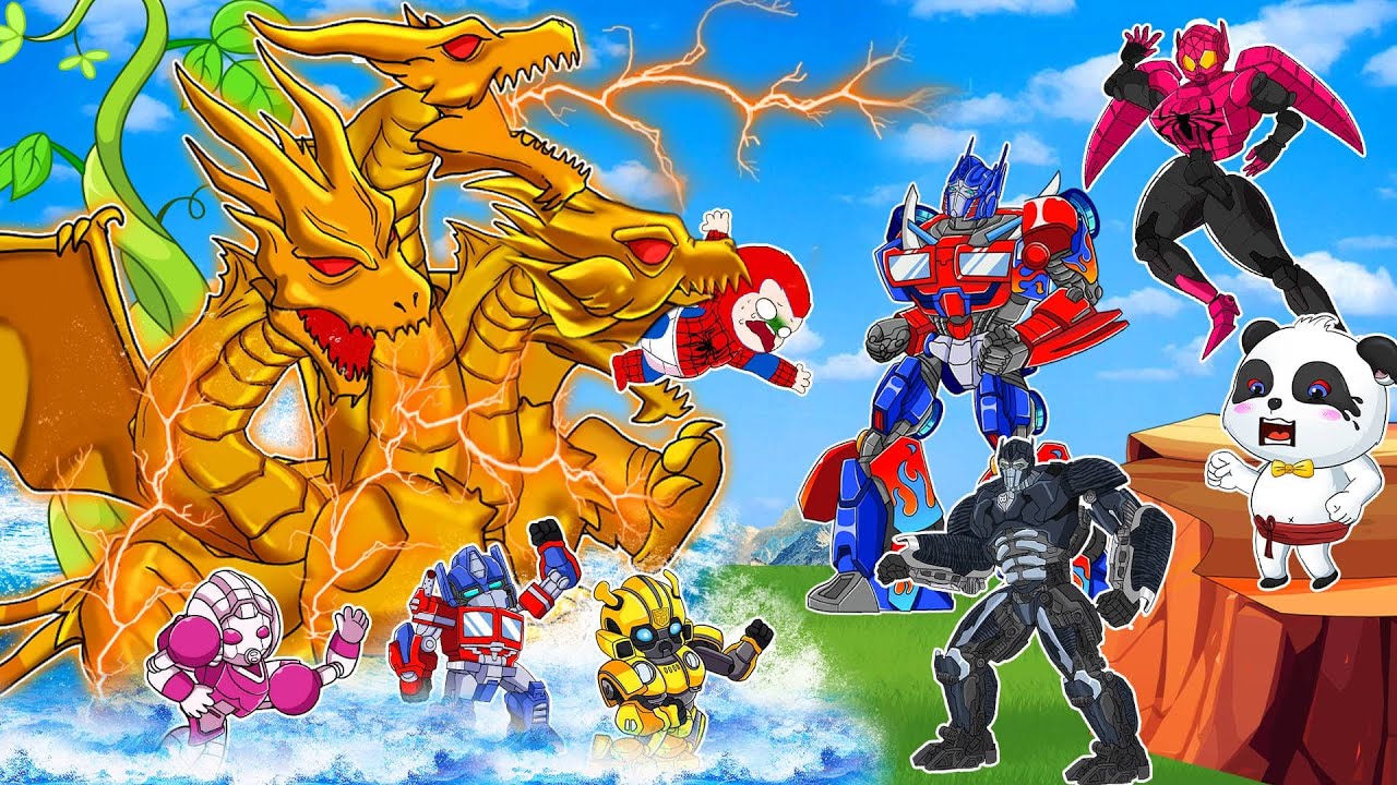 TRANSFORMER ROBOT Vs.Rescue GODZILLA & KONG : Returning Optimus ...