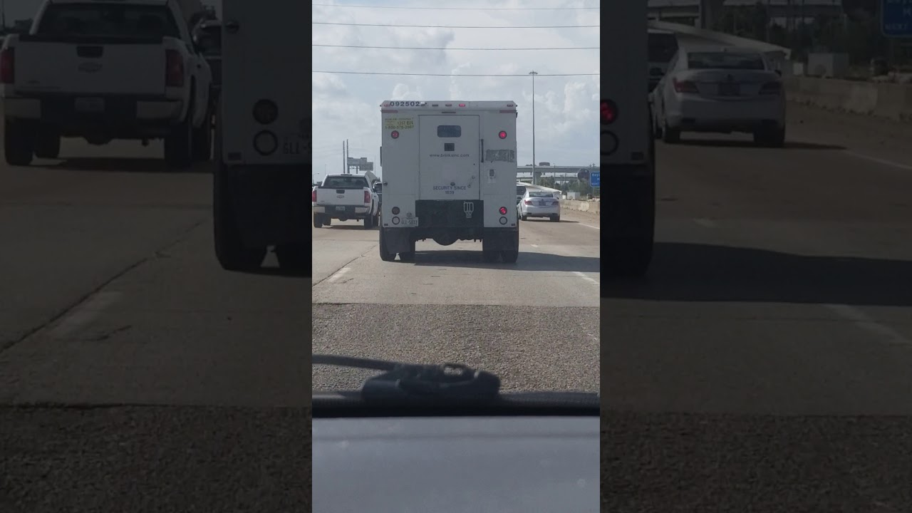 Brinks driver all over the road! - YouTube