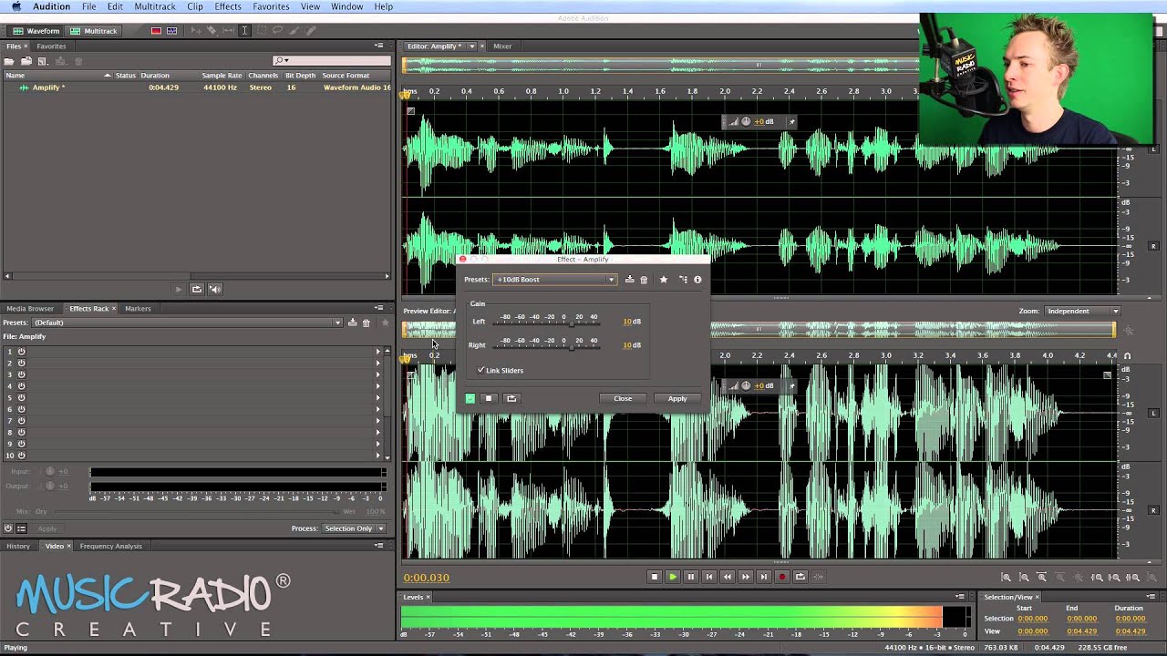 Amplify Effect in Adobe Audition CC - YouTube