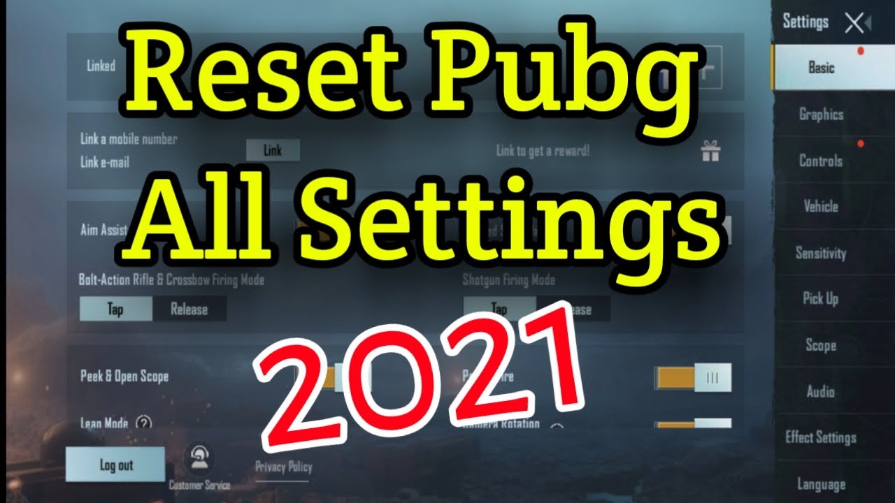 how to reset pubg settings || pubg mobile ki setting ko reset kaise kare - YouTube