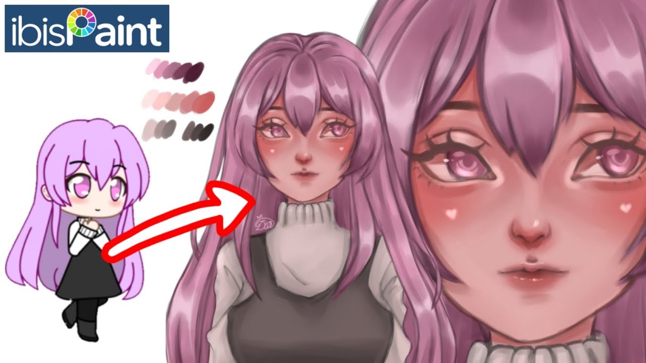 UNTUK PEMULA Tutorial Menggambar GACHA LIFE / GACHA CLUB menjadi ANIME ...