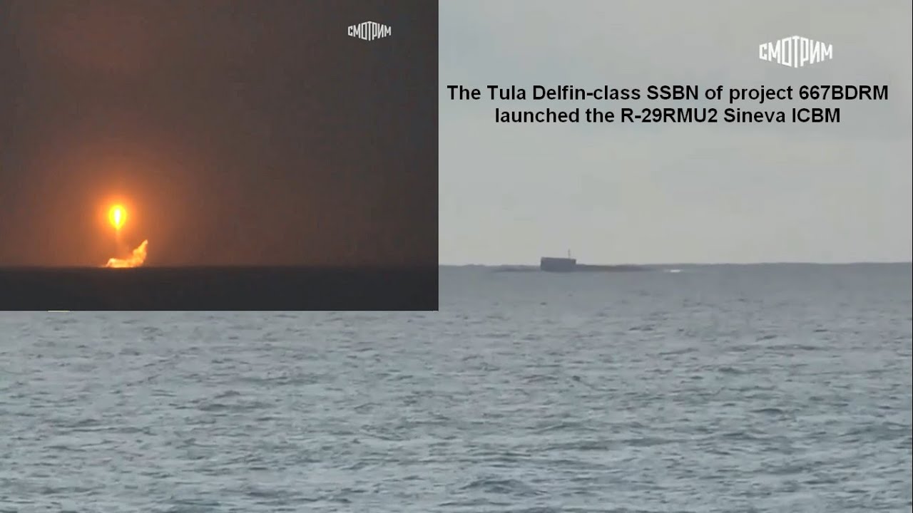 The 'Tula' Delfin-class SSBN launched the R-29RMU2 Sineva ICBM. - YouTube