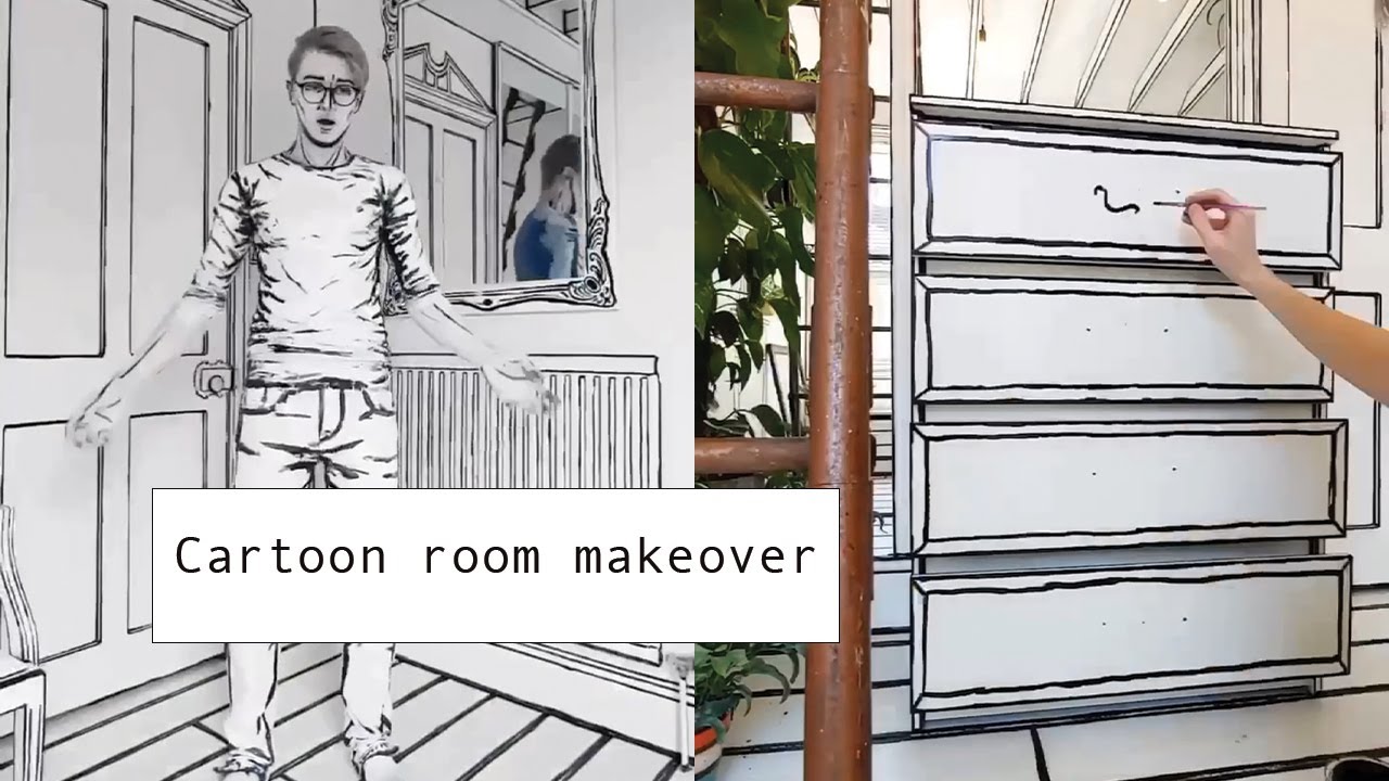 Cartoon room makeover - YouTube
