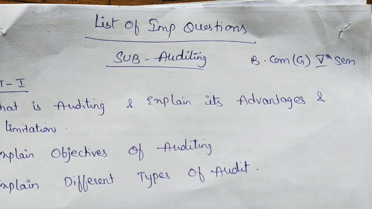 Auditing Important Questions For B General YouTube auditing-important-questions-for-b-general-youtube