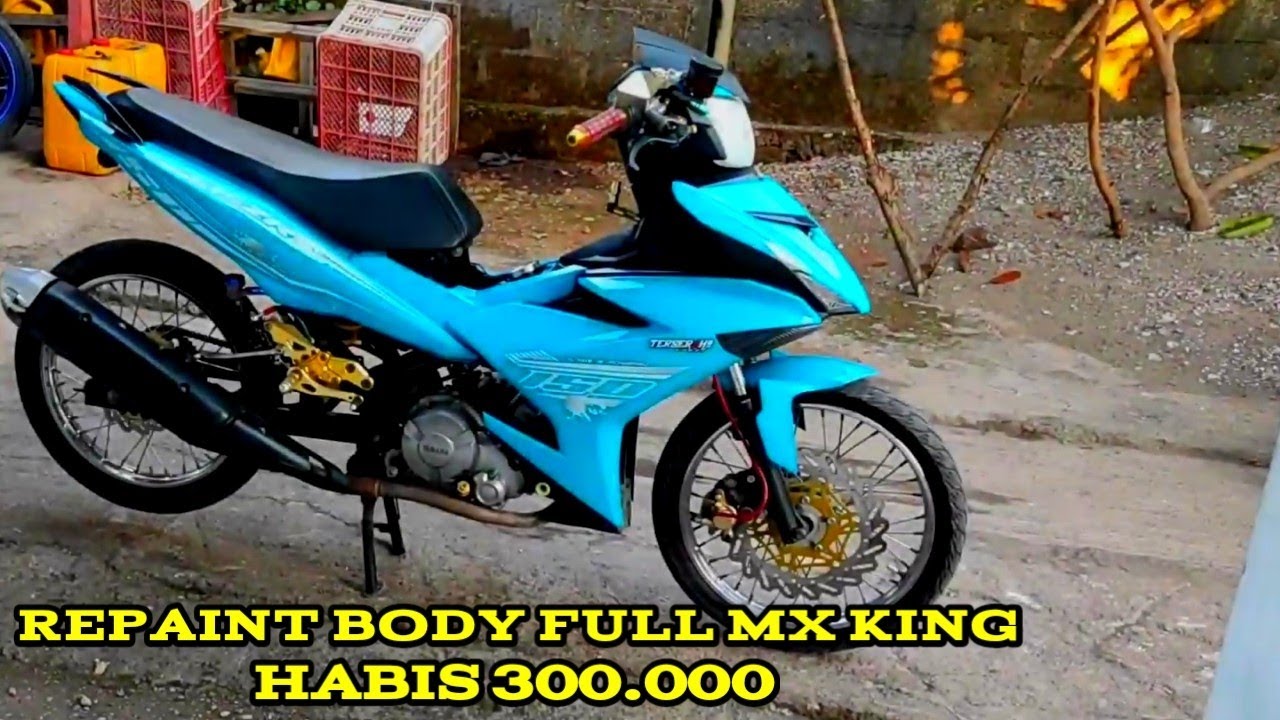 Repain Body Mx King 150 Full Pakek Diton Premium Fortune Blue - YouTube