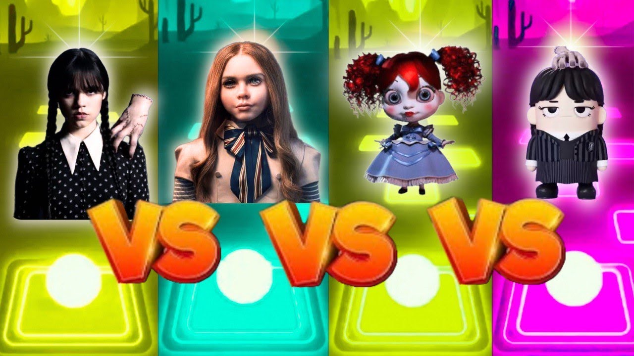 Wednesday vs M3GAN vs Poppy Playtime vs Wednesday Sigma 3d Tiles Hop ...