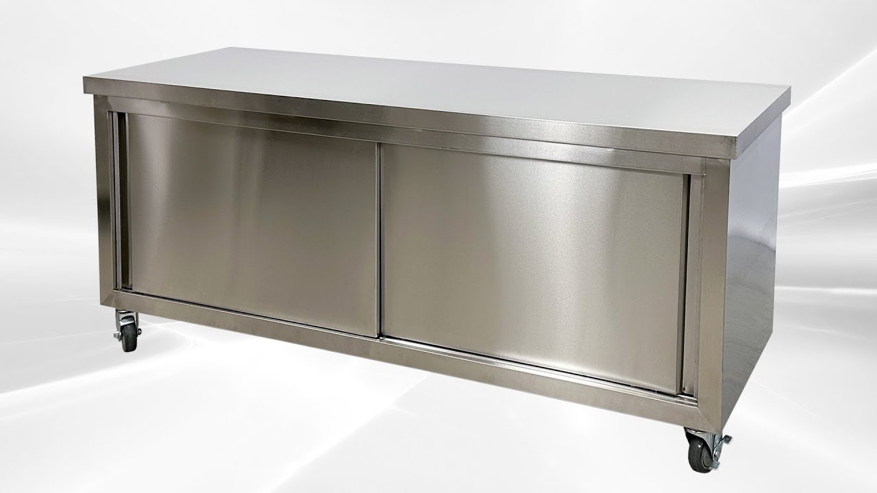 6 ft Stainless Steel Storage Dish Cabinet - Open both Enclosed Base ...
