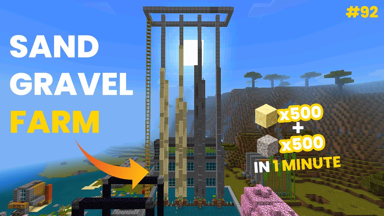 SAND & GRAVEL FARM | Bedrock & Pocket Edition | Minecraft Survival Part ...