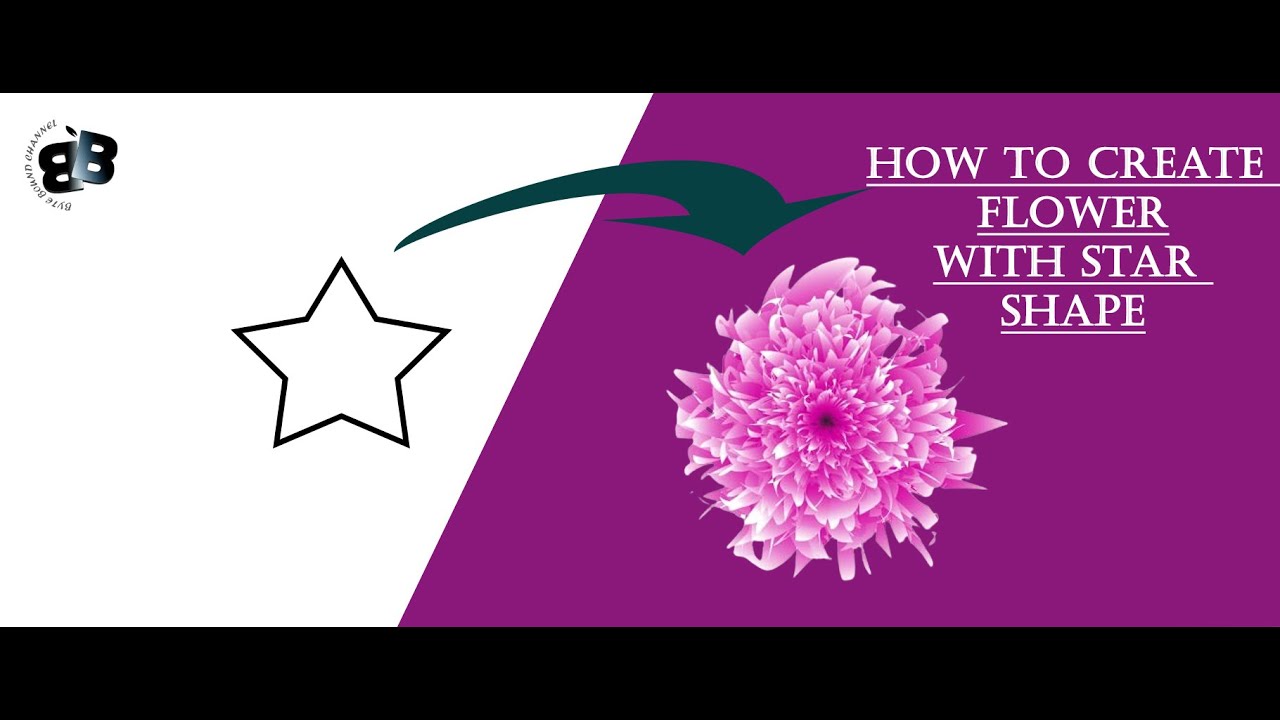HOW TO CREATE FLOWER WITH STAR SHAPE IN ADOBE ILLUSTRATOR | SIMPLE AND EASY METHOD | BYTE BOUND ...