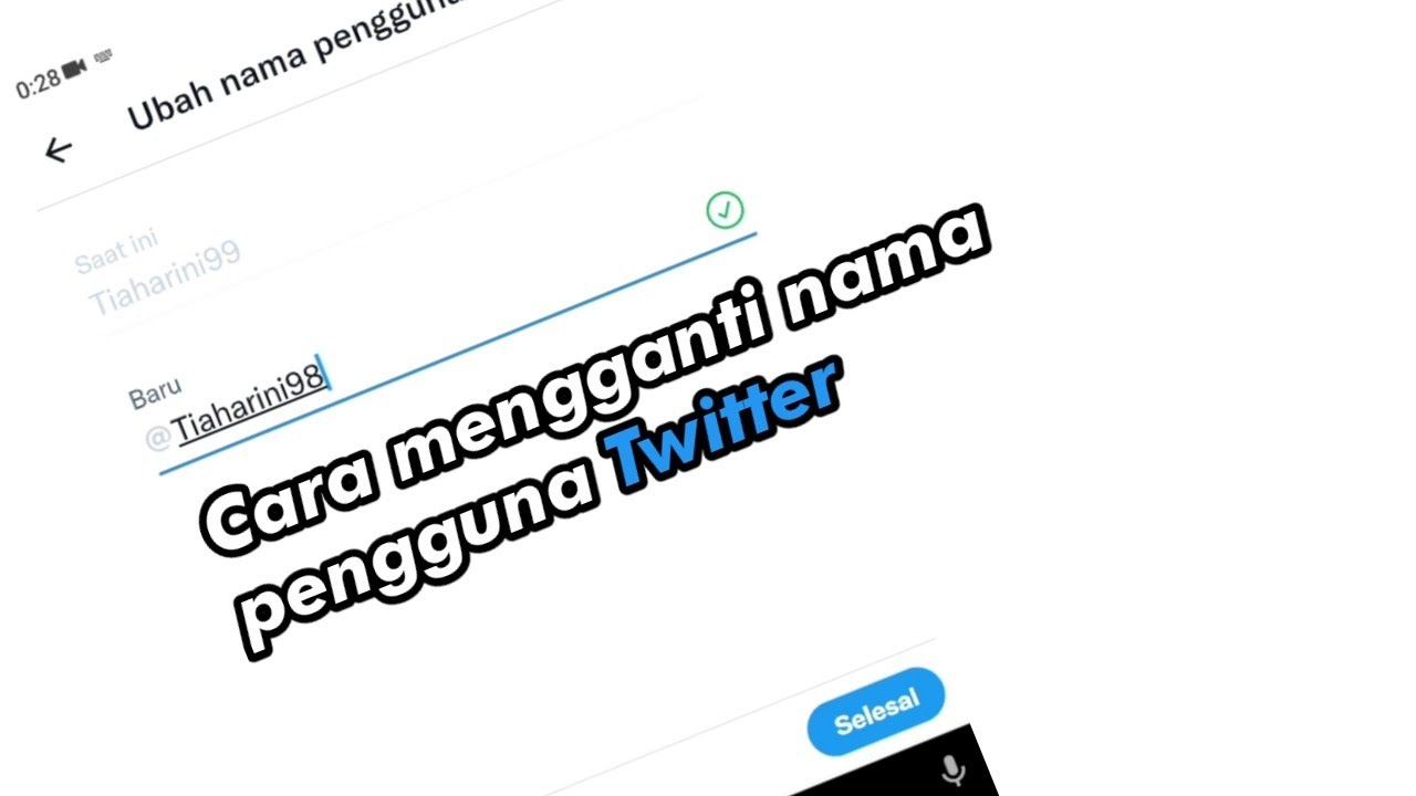 Cara mengubah nama pengguna/user pengguna Twitter - YouTube