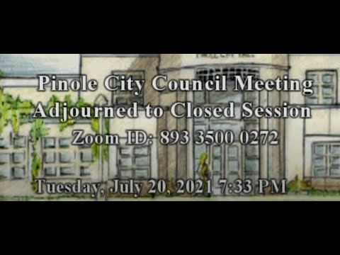 Pinole City Council Meeting 7/20/2021 - YouTube